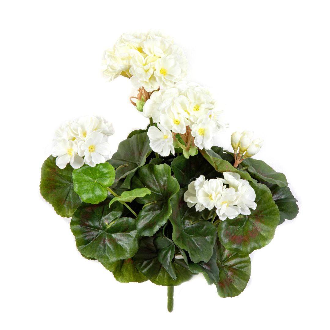 Artificial Planten / Geranium bush x 7 cream | Koberg B.V.