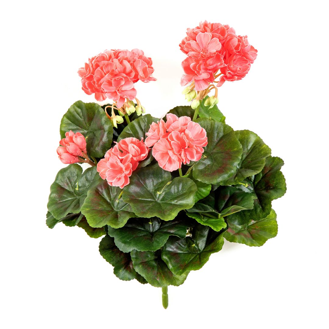 Artificial Plants / Geranium bush x 7 peach | Koberg B.V.
